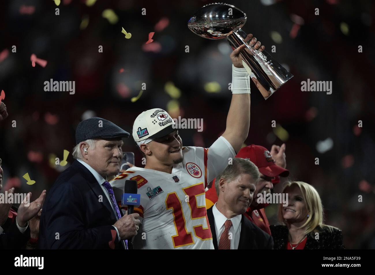 Kansas City Chiefs quarterback Patrick Mahomes (15) poses with the ...