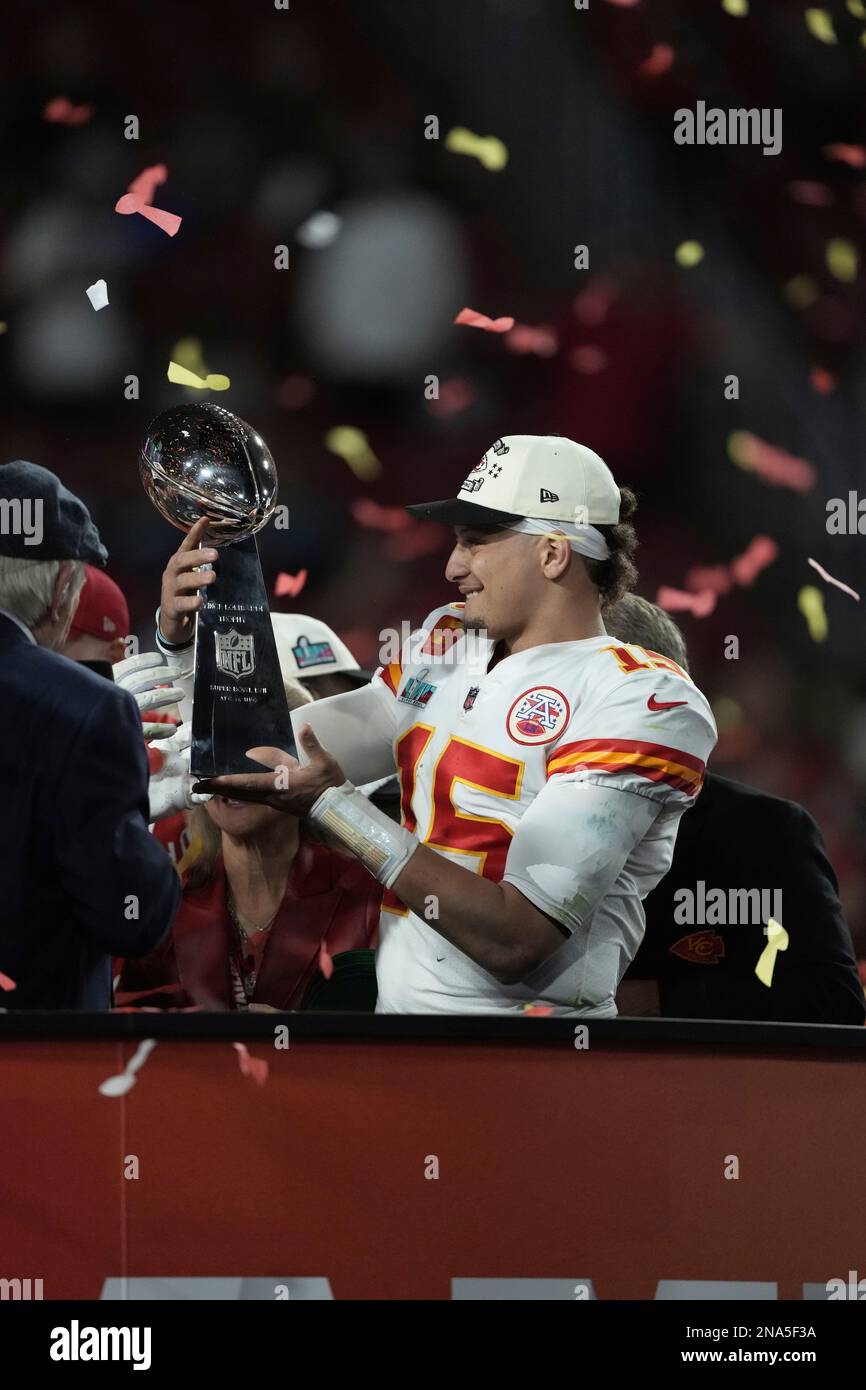 Kansas City Chiefs quarterback Patrick Mahomes (15) poses with the ...
