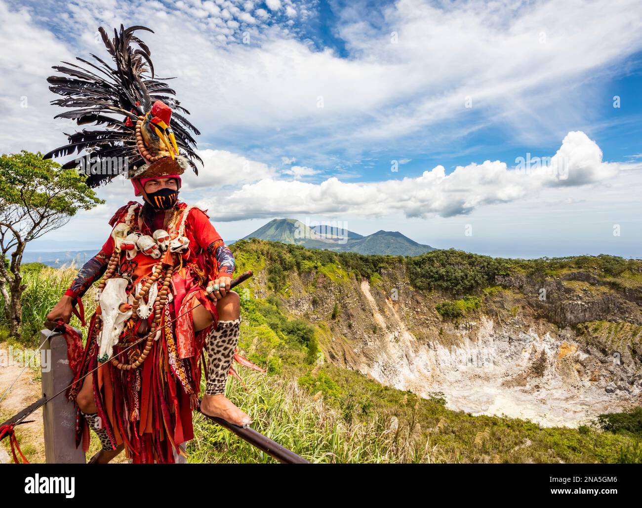 Minahasan tribesman by Mount Mahawu; North Sulawesi, Indonesia Stock ...