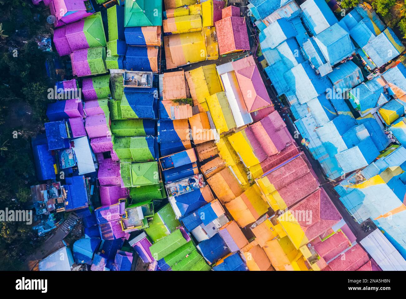 Colourful village, Kampung Tridi; Malang, East Java, Indonesia Stock ...