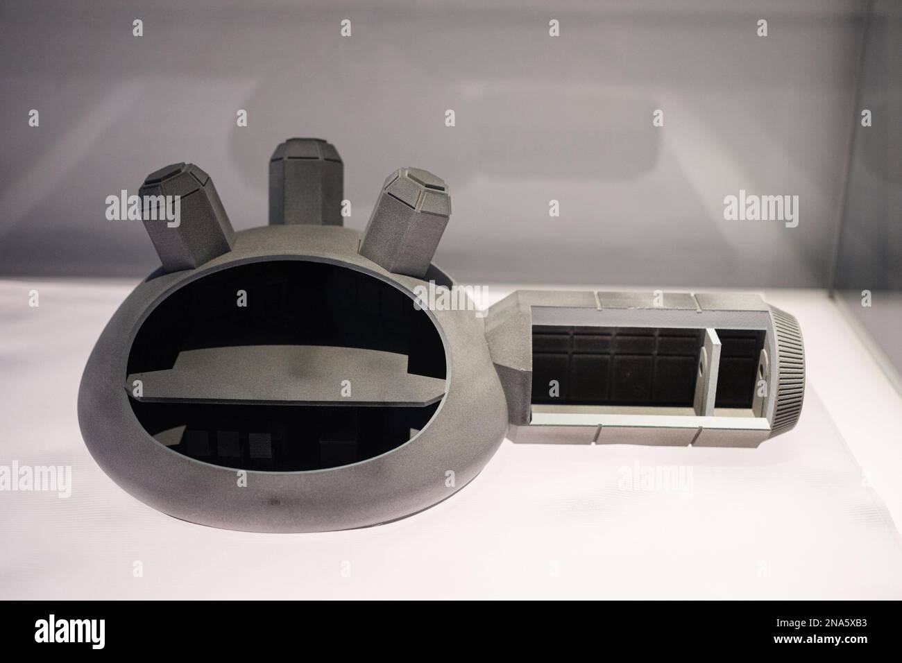 Madrid, Spain. 12th Feb, 2023. Lunar base model created with 3D printer ...