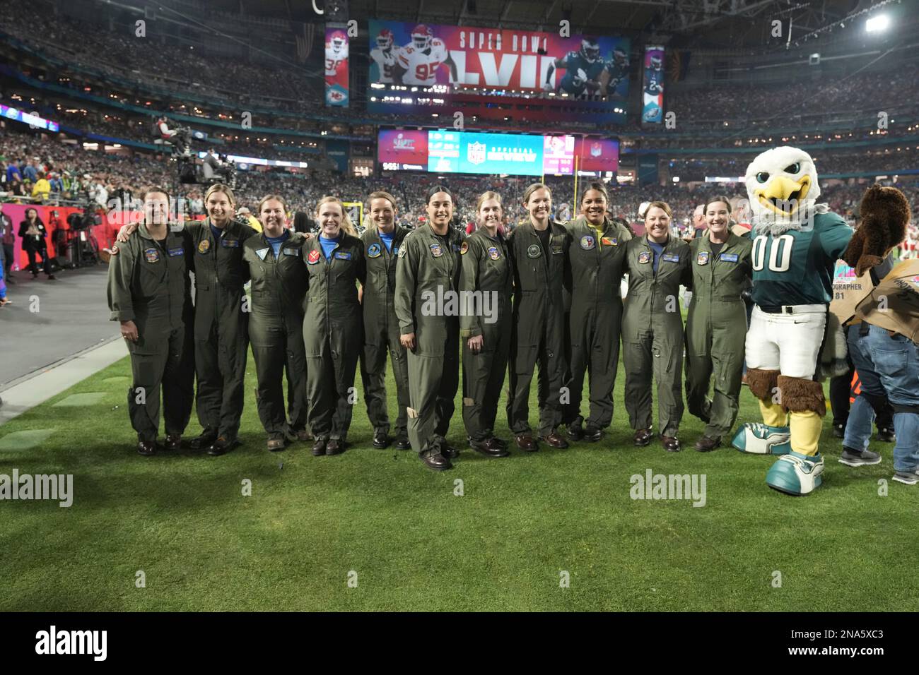 After the first all-female piloted military flyover, commemorating 50 ...