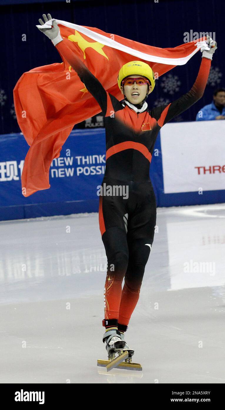 Fan Kexin of China celebrates after her victory in the women's 500 ...