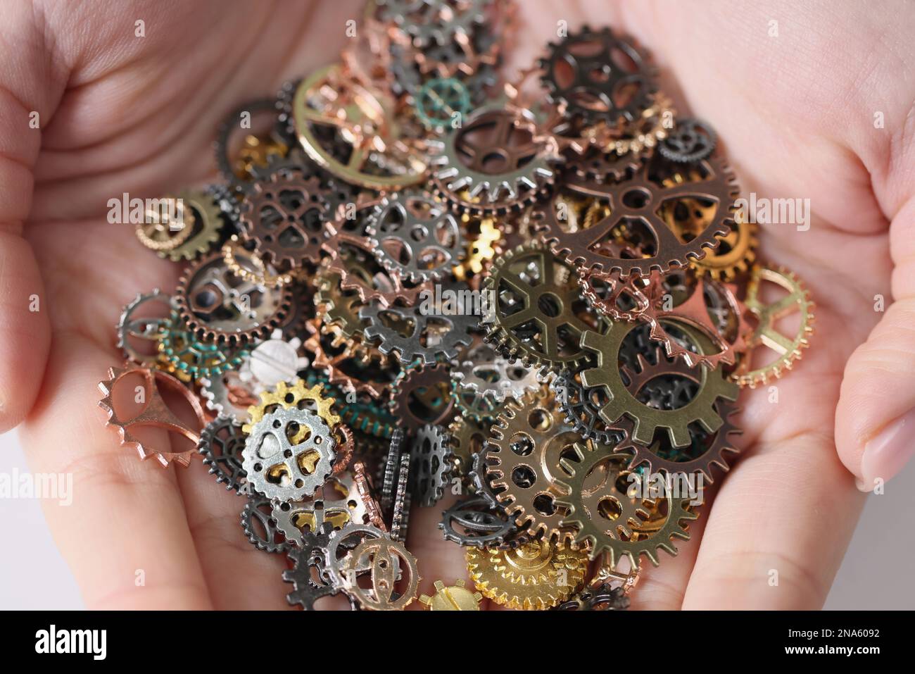 Businessman hand working cog gear hi-res stock photography and images ...