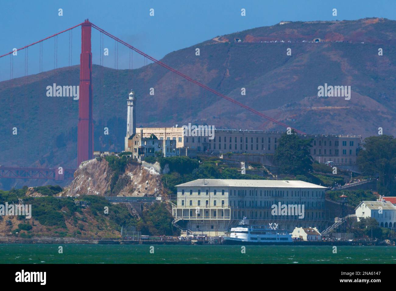 San Francisco Bay and Alcatraz Island in California, USA, looking ...
