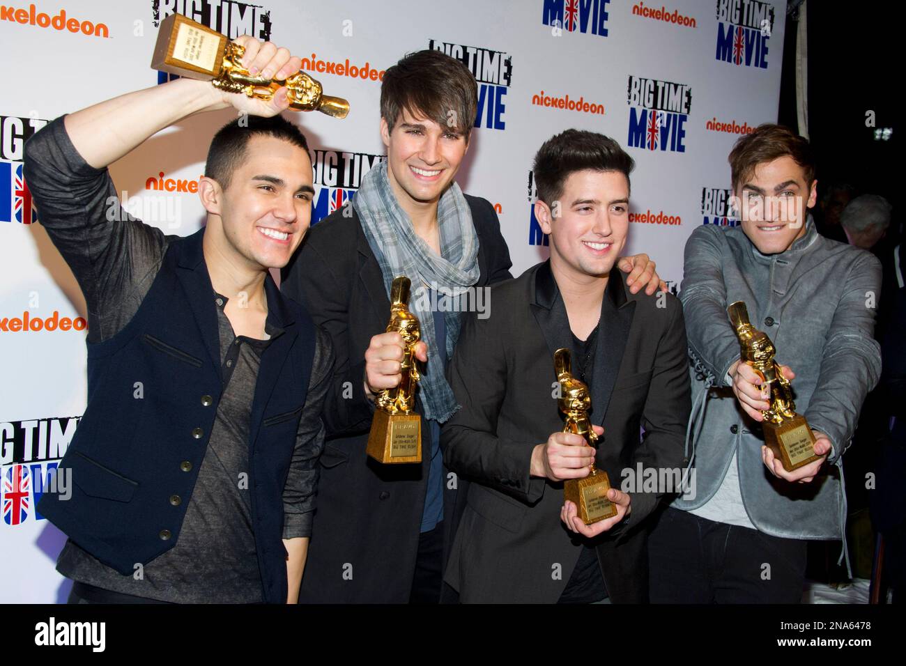Big Time Rush band members, left to right, Carlos Pena Jr., James ...