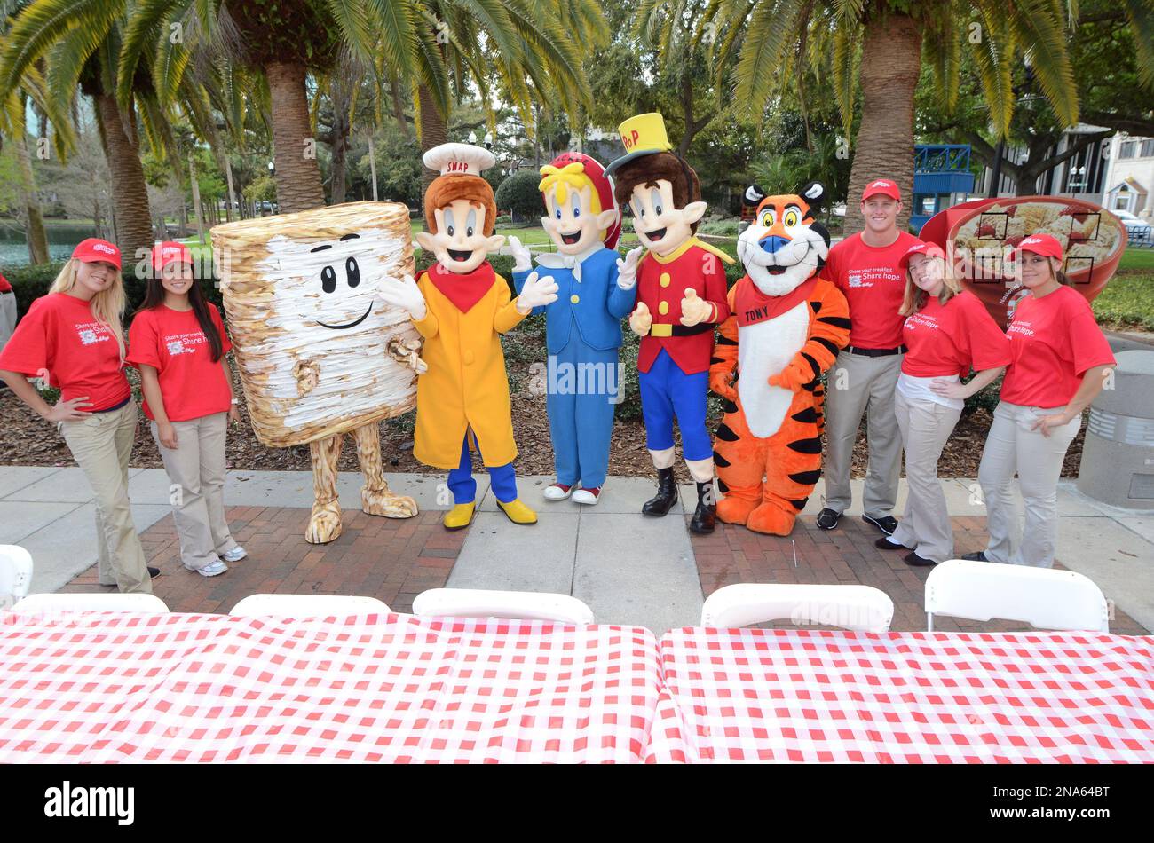 Brand Ambassadors pose with Kellogg's characters at Kellogg’s “Share ...