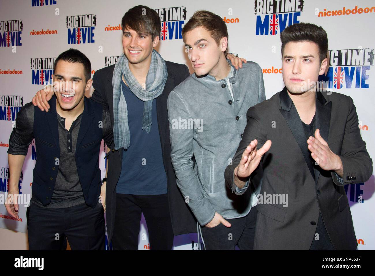 Big Time Rush band members, left to right, Carlos Pena Jr., James ...