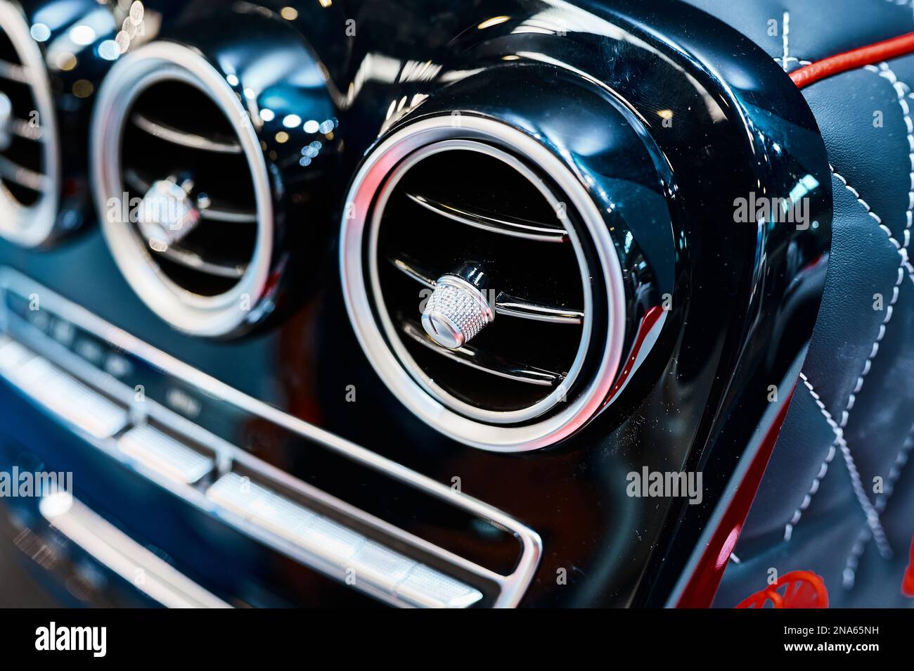 Air conditioners on car dashboard regulate of heat and cold Stock Photo ...