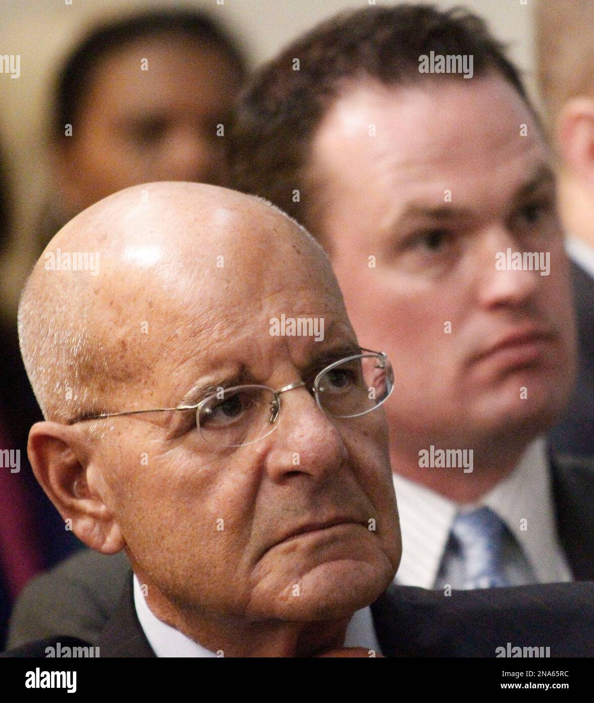 Jeffrey A. Romoff, President and CEO of UPMC, left, sits beside ...