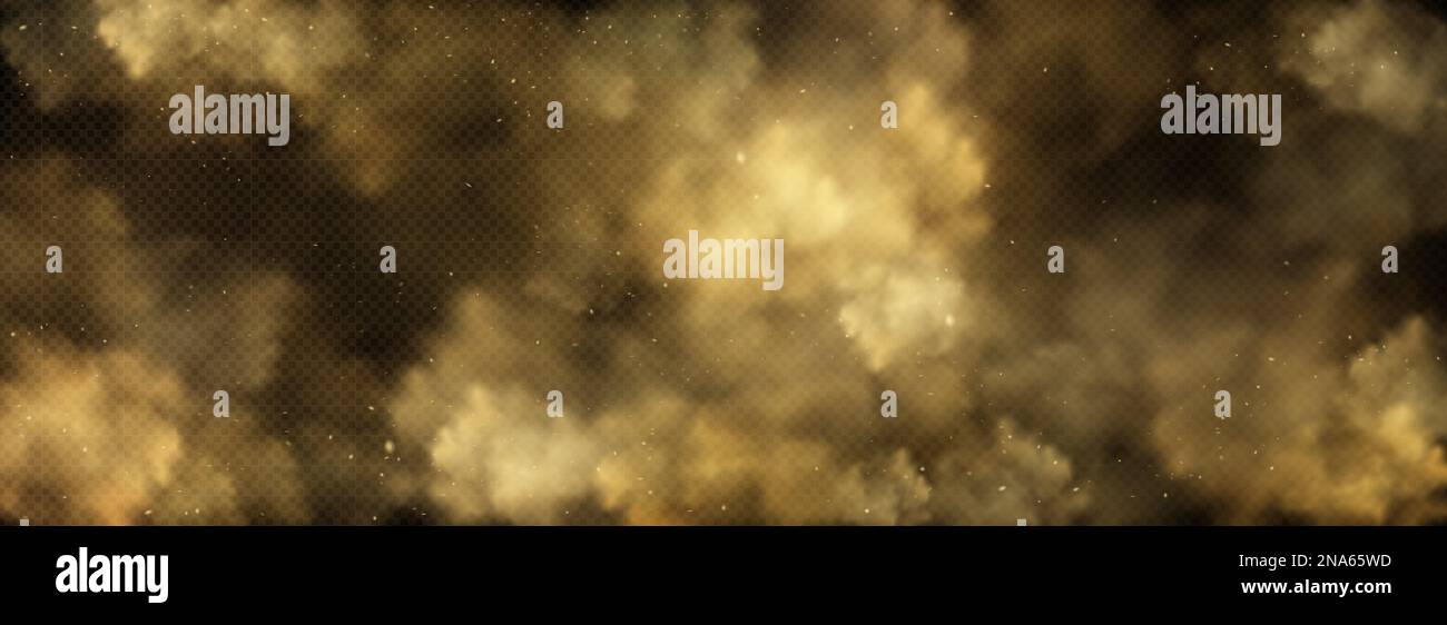 Brown dust, sand and smoke clouds. Effect of sandstorm, wind storm in ...