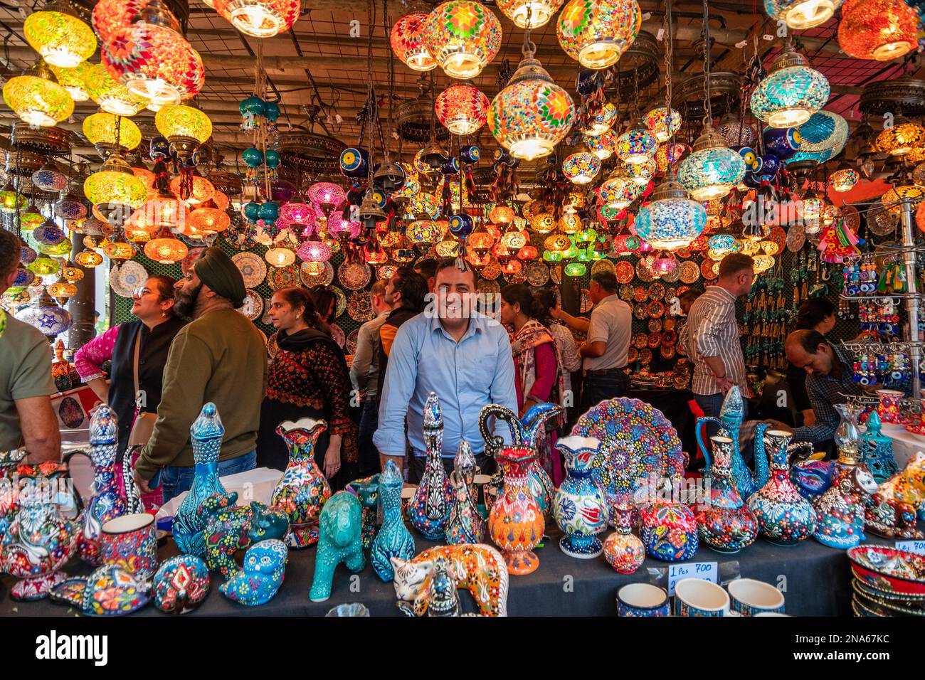 Faridabad, India. 12th Feb, 2023. Traditional bright decorative hanging ...
