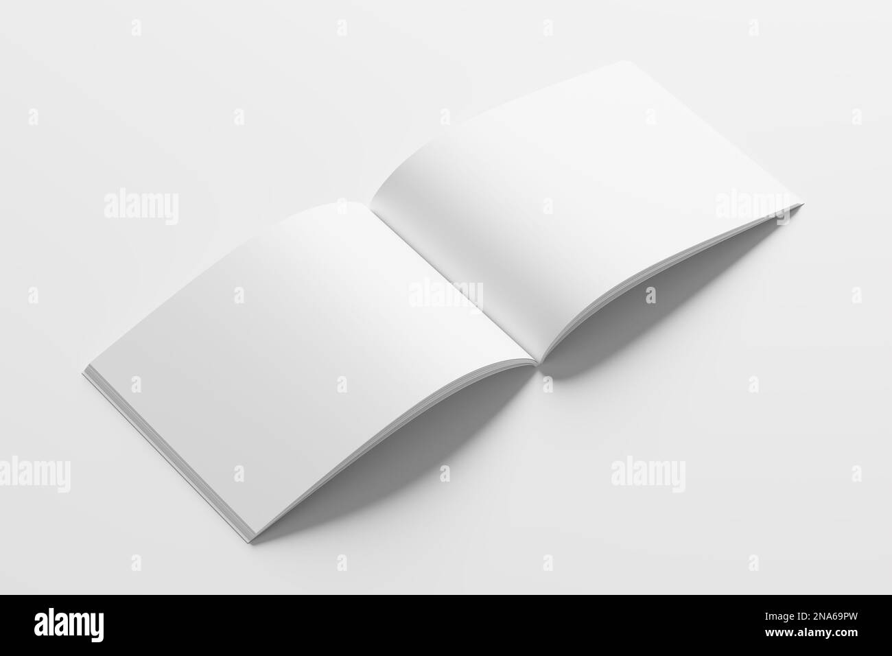 US Letter Landscape Magazine 3D Rendering White Blank Mockup For Design ...