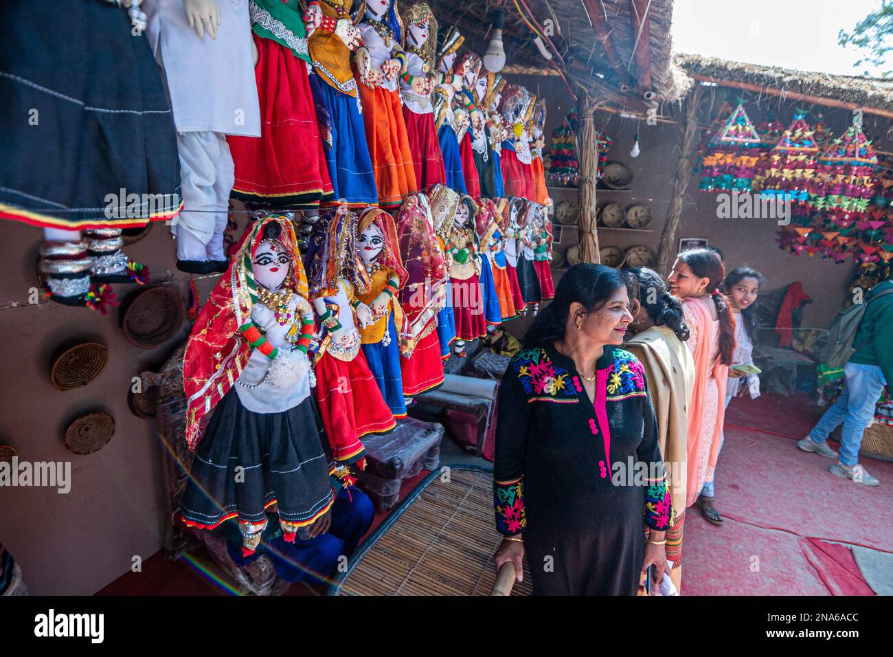 Puppets wear ethnic Indian attire showcasing during 36th Surajkund ...