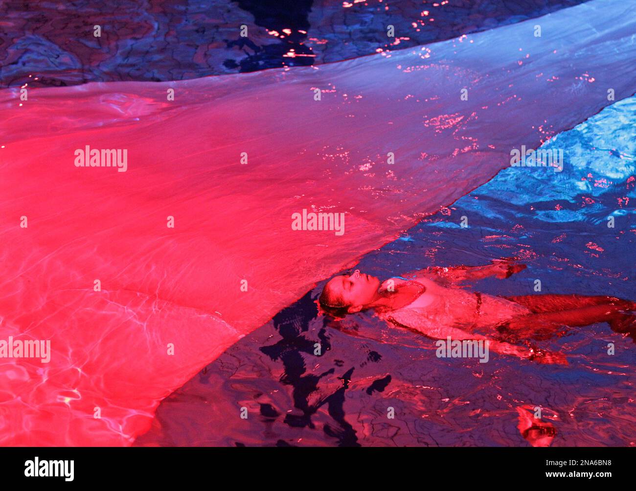 Synchronized swimmer performs in the show Ilulwane, that forms part of ...