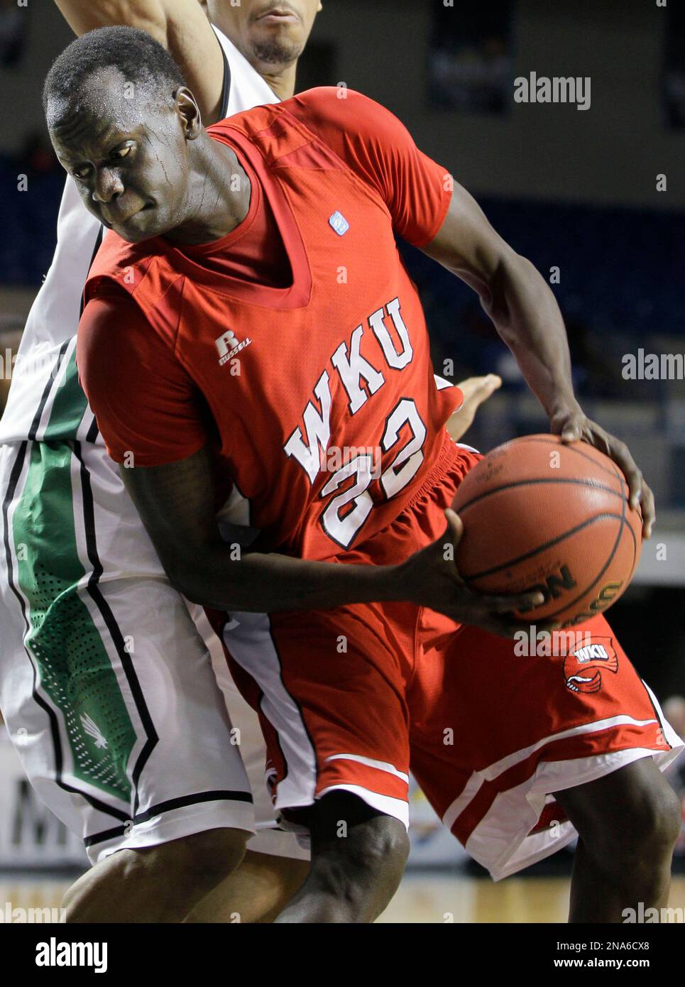 Western Kentucky 's Teeng Akol from Sudan, plays during the first half ...