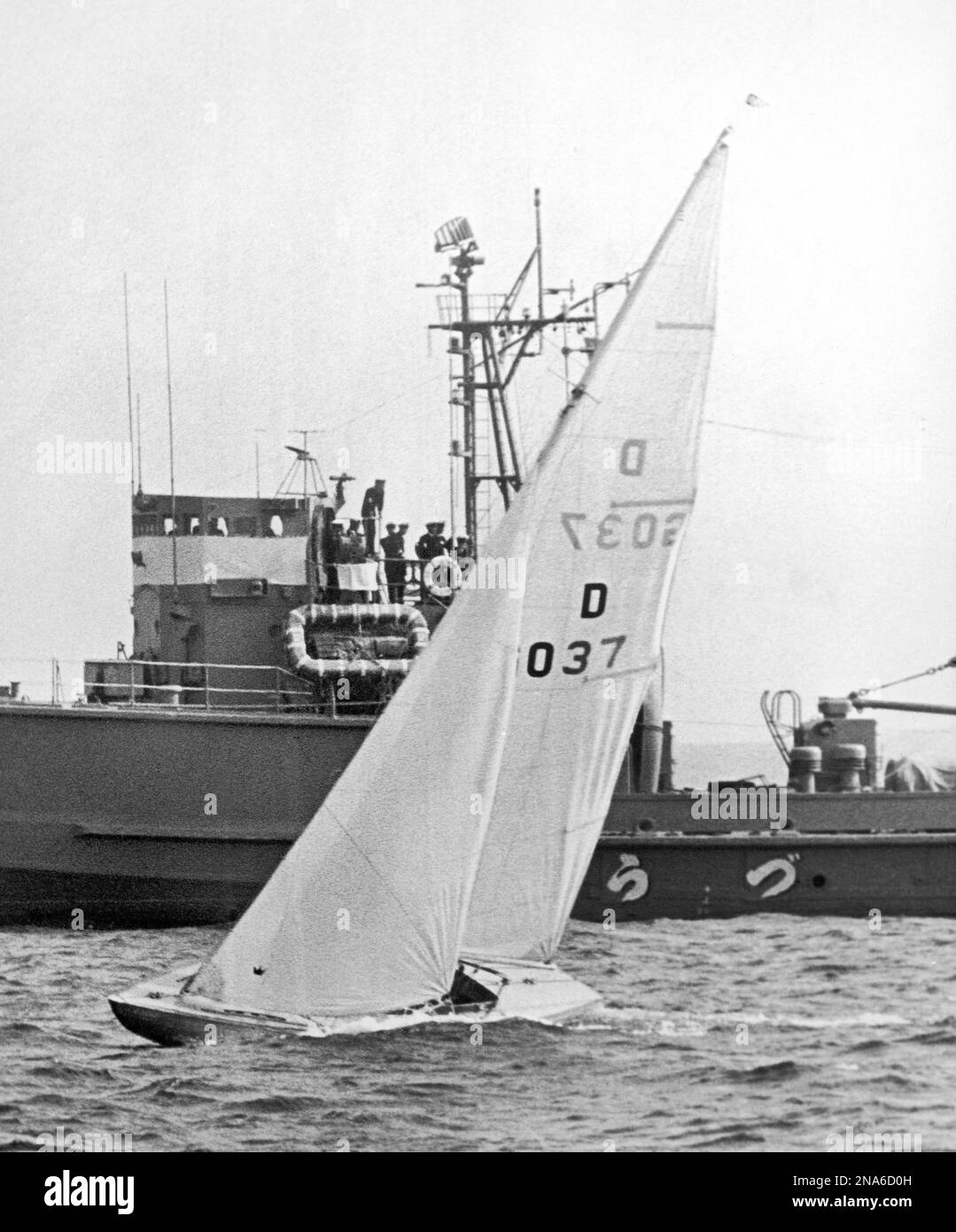 German sailor Peter Ahrendt with his crew Ulrich Mense and Wilfred ...