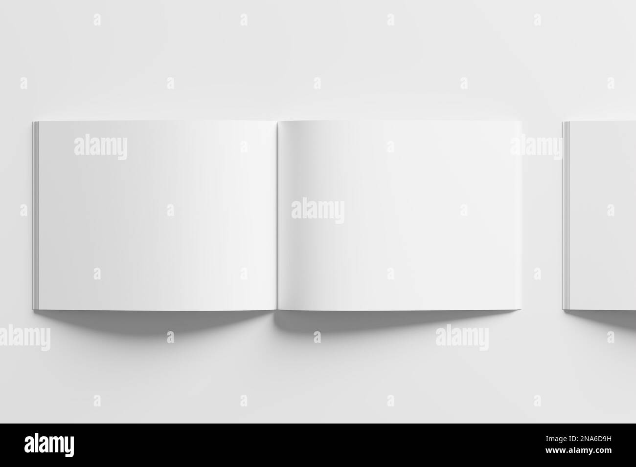 US Letter Landscape Magazine 3D Rendering White Blank Mockup Stock ...