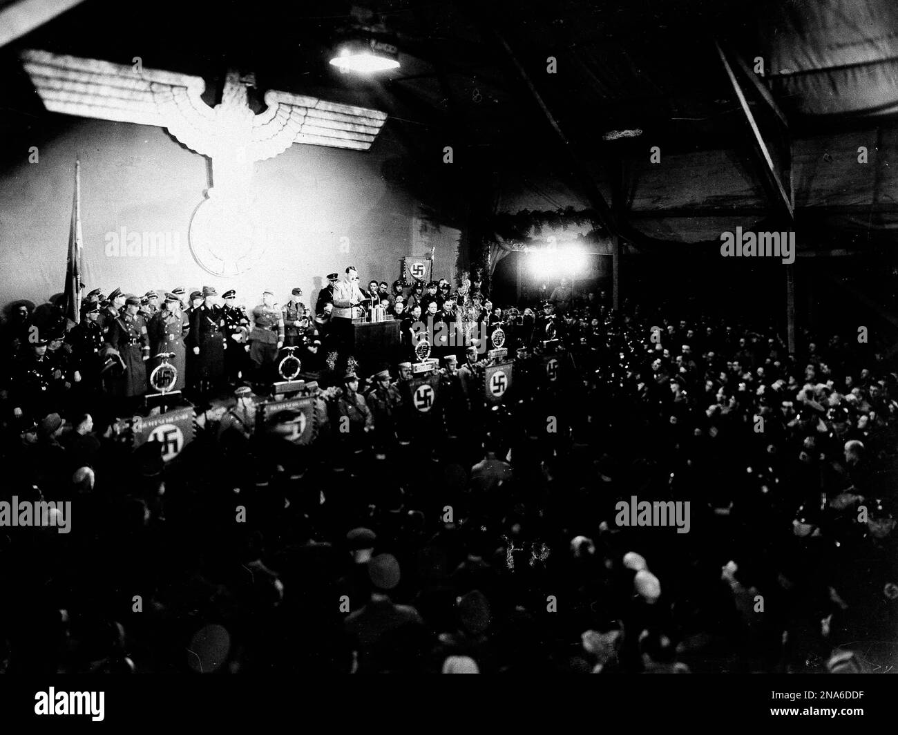 Beneath a huge tent, 100,000 Nazis hear Adolf Hitler declare in his ...