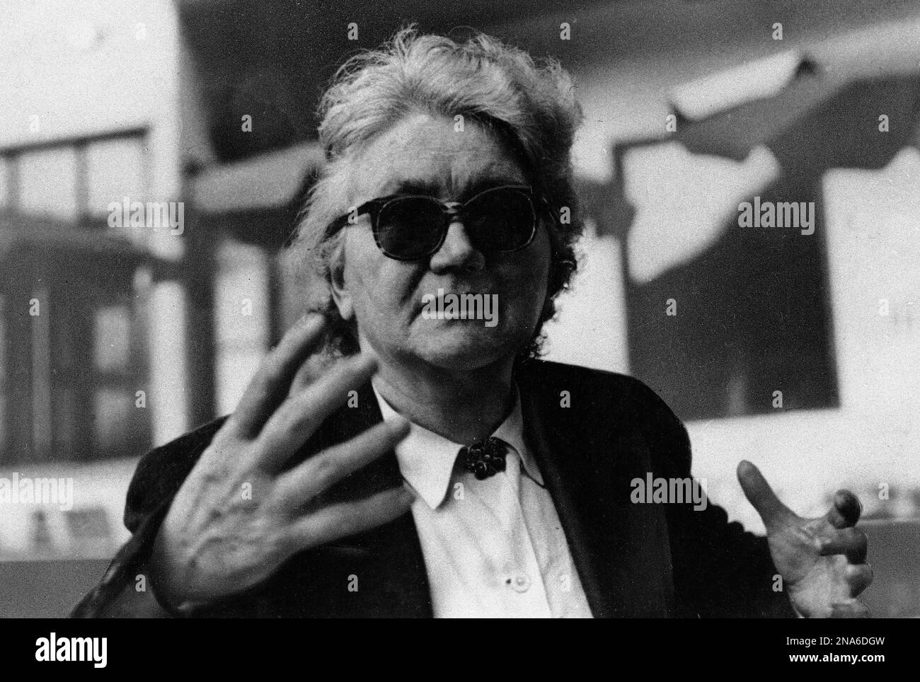 Paula Wolf, 60-year-old sister of Adolf Hitler, gestures as she talks ...