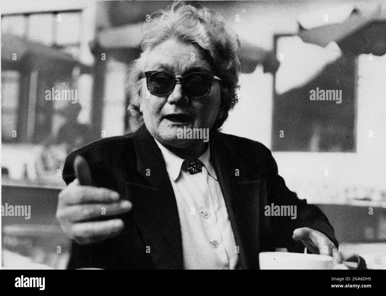Paula Wolf, 60-year-old sister of Adolf Hitler, gestures as she talks ...