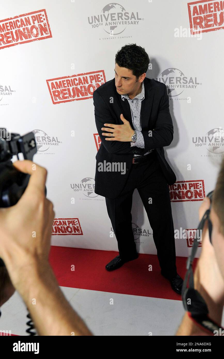 Actor Jason Biggs from the cast of the movie "American Reunion" poses ...