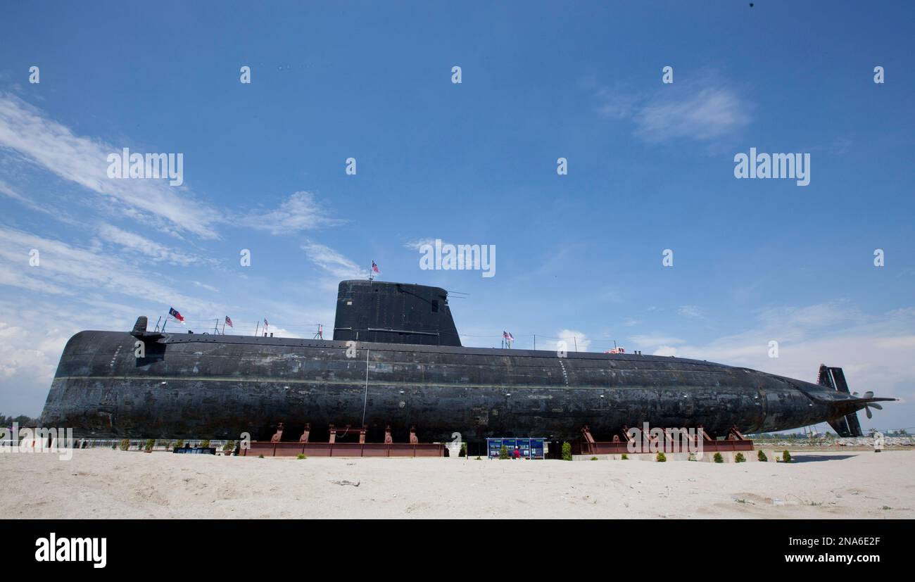 Visitors look at the decommissioned Agosta 70 class submarine, the SMD ...