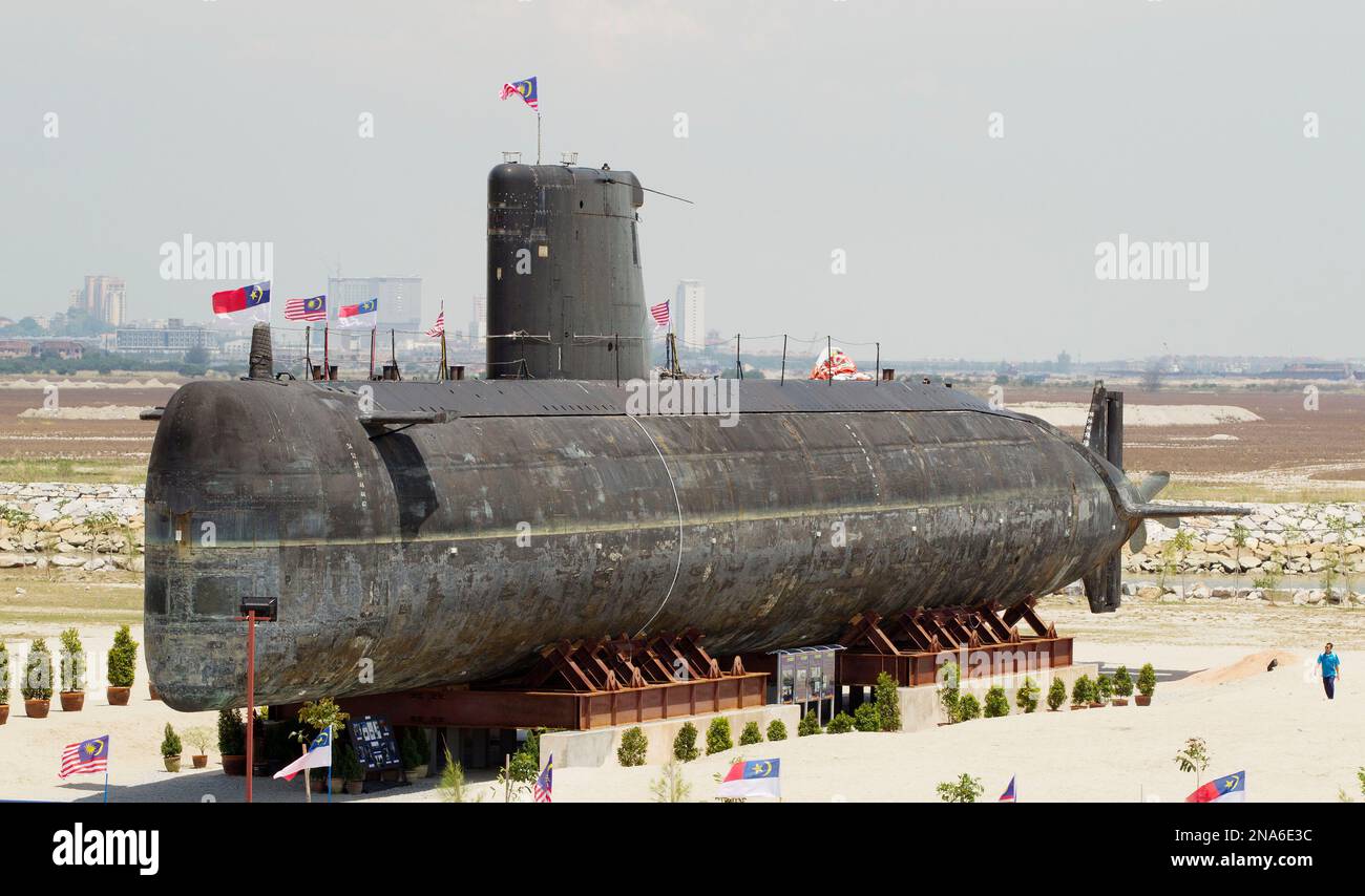 A visitor looks at the decommissioned Agosta 70 class submarine, the ...