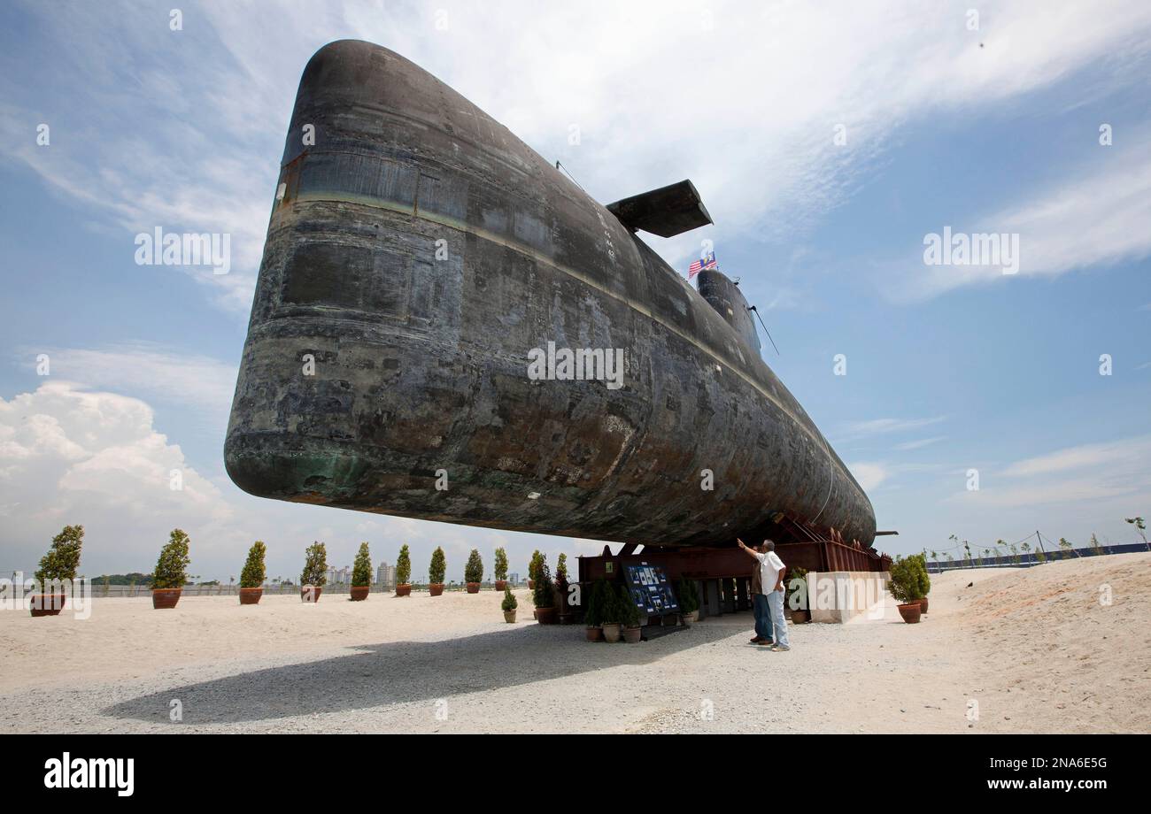 Visitors look at the decommissioned Agosta 70 class submarine, the SMD ...