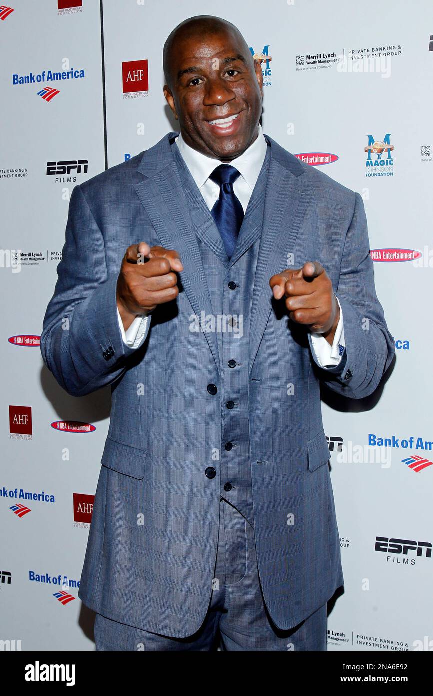 Earvin ‘Magic’ Johnson is seen during the premiere of ESPN Films The ...