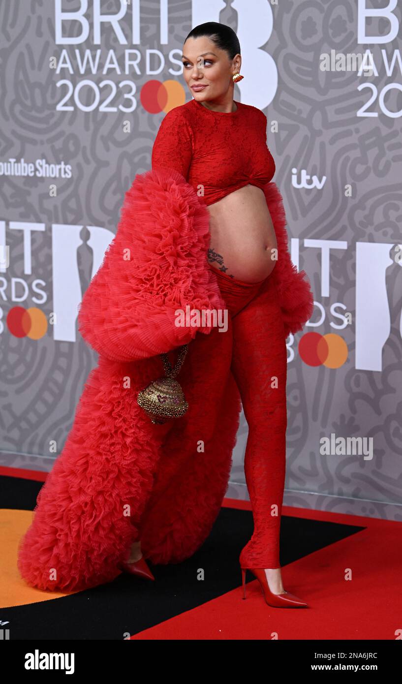 EDITORIAL USE ONLY - Jessie J at the 2023 Brit Awards, on February 11 ...