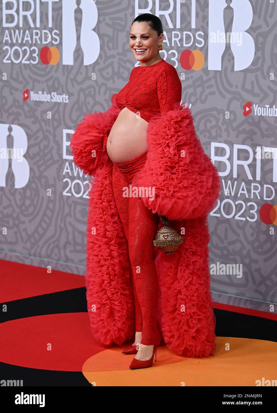EDITORIAL USE ONLY - Jessie J at the 2023 Brit Awards, on February 11 ...