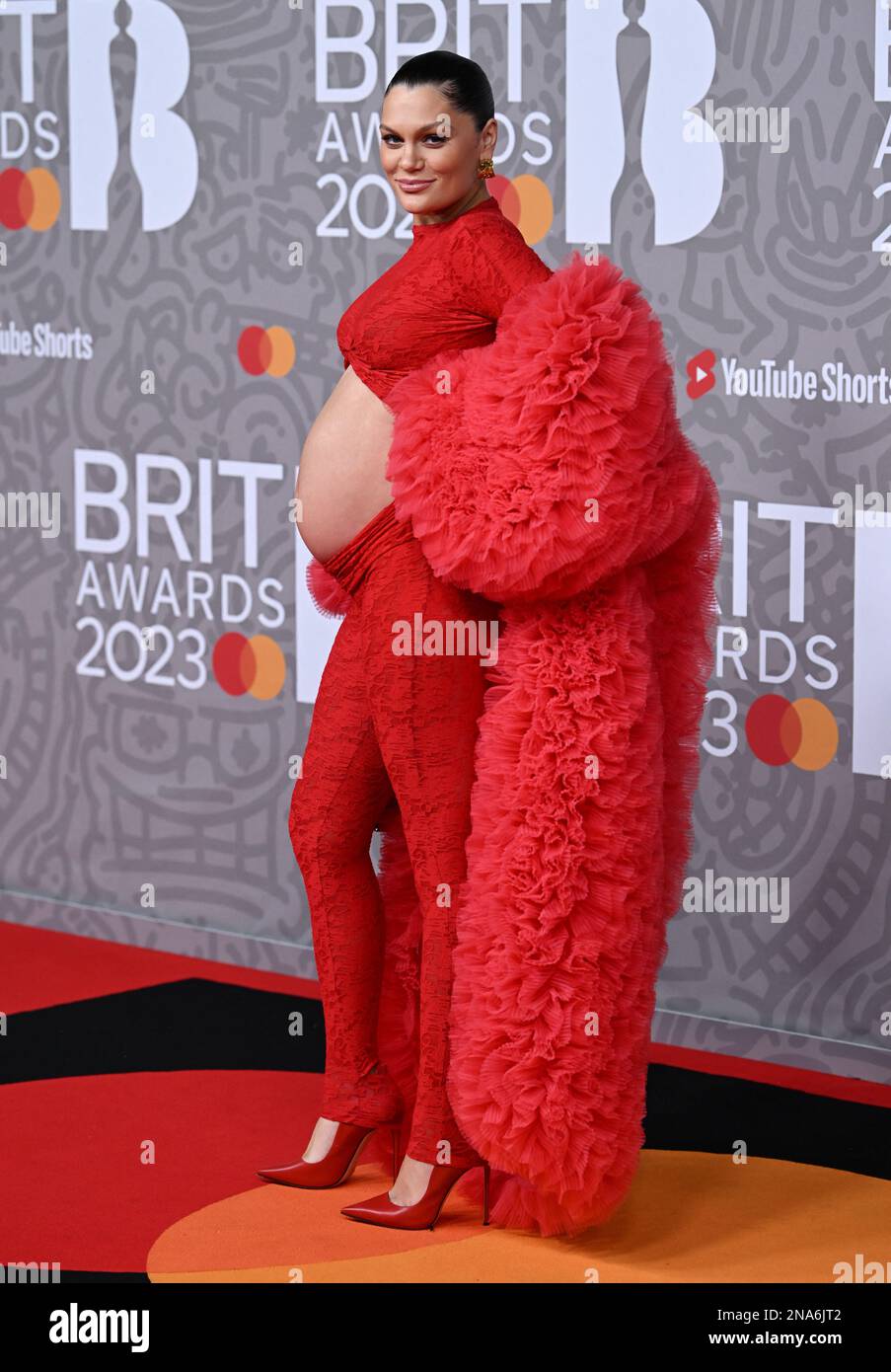 EDITORIAL USE ONLY - Jessie J at the 2023 Brit Awards, on February 11 ...