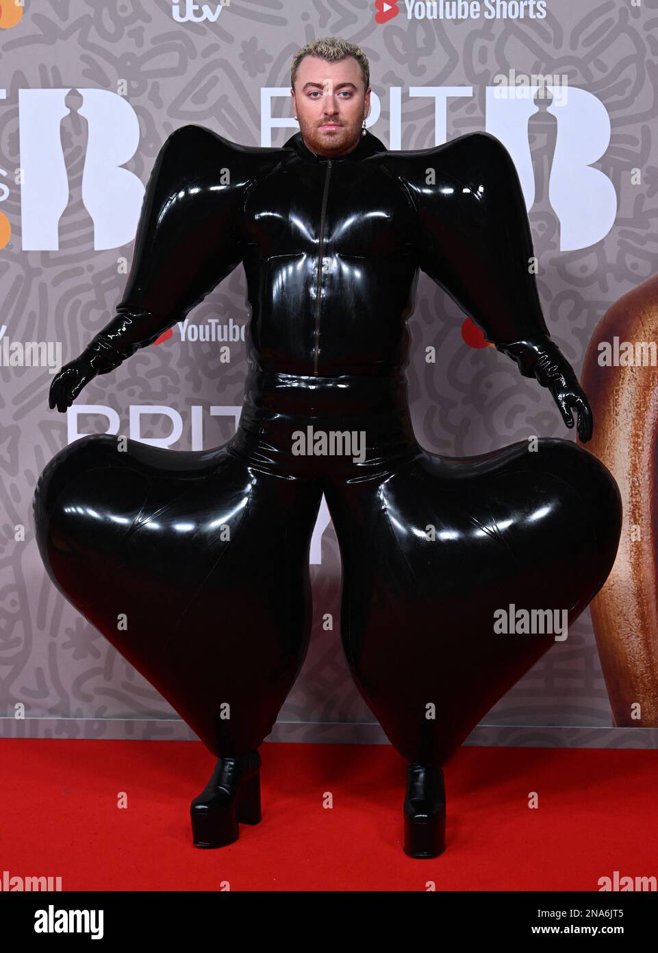 EDITORIAL USE ONLY - Sam Smith at the 2023 Brit Awards, on February 11 ...