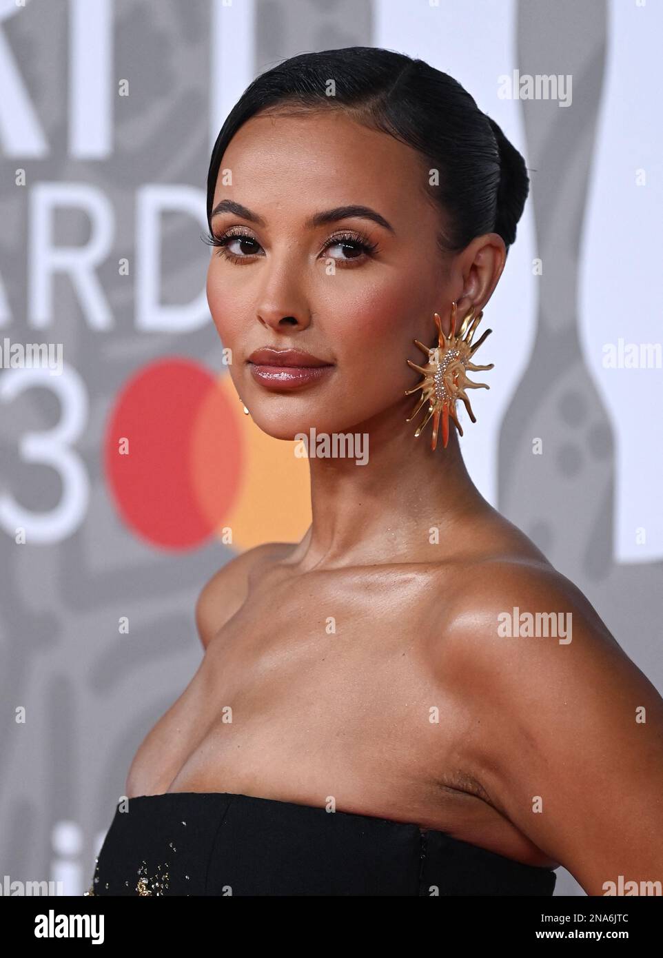 EDITORIAL USE ONLY - Maya Jama at the 2023 Brit Awards, on February 11 ...