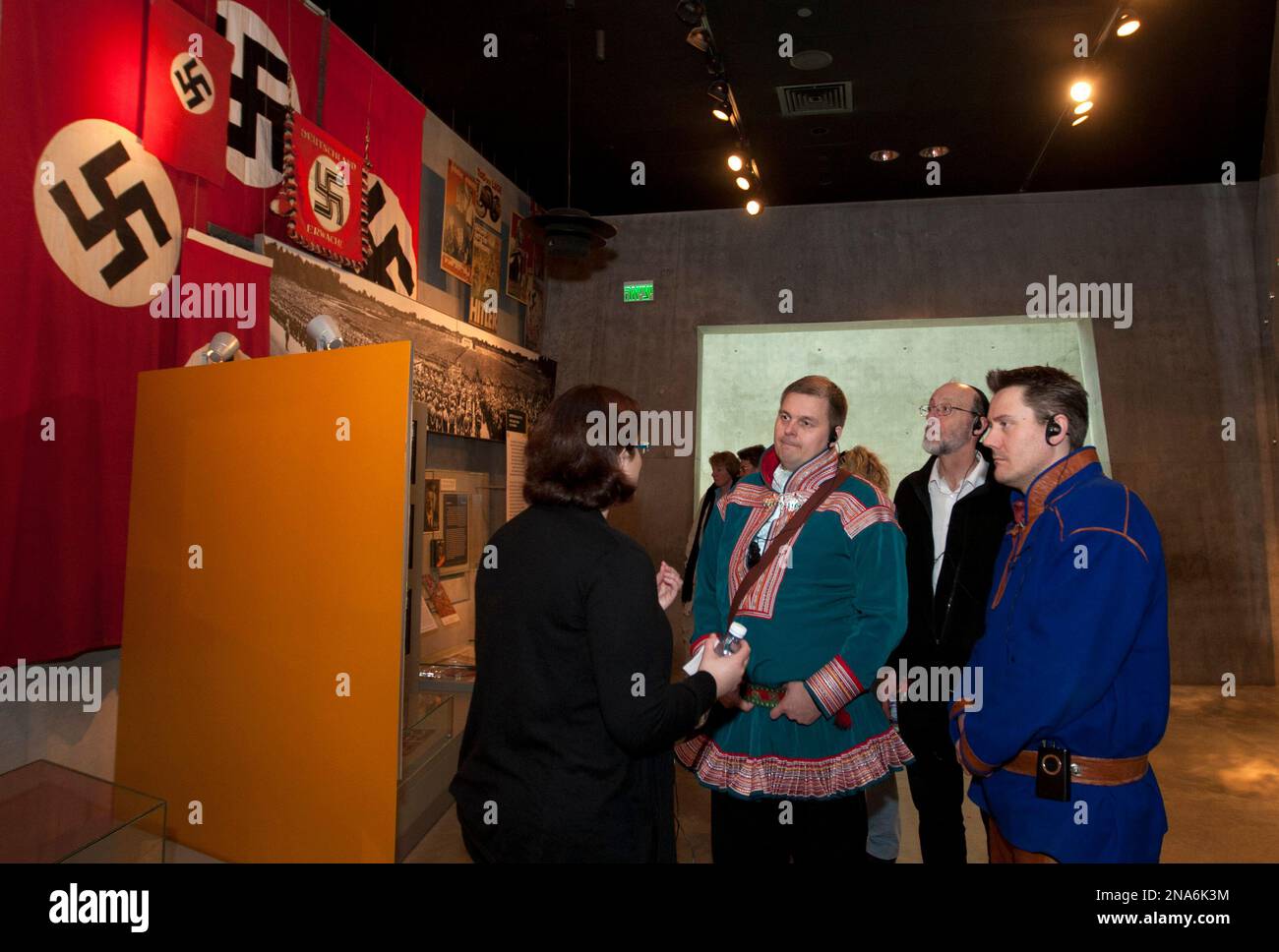 In this photo taken Tuesday, Feb. 21, 2012, Nils Ante Eira, center ...