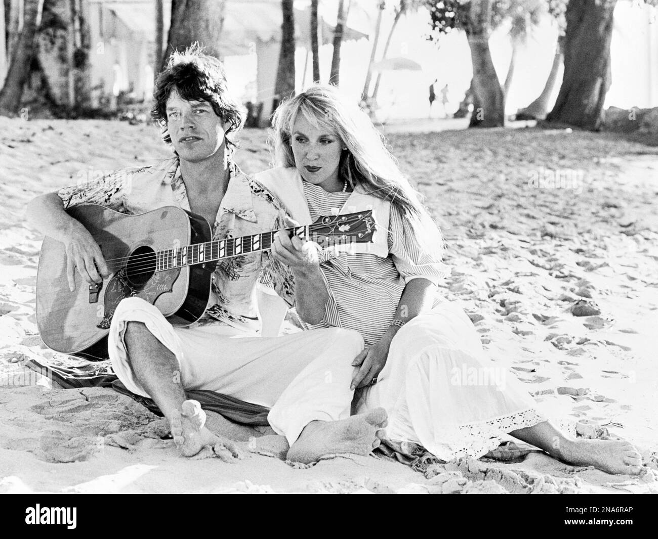 British rock musician Mick Jagger from The Rolling Stones, with his ...