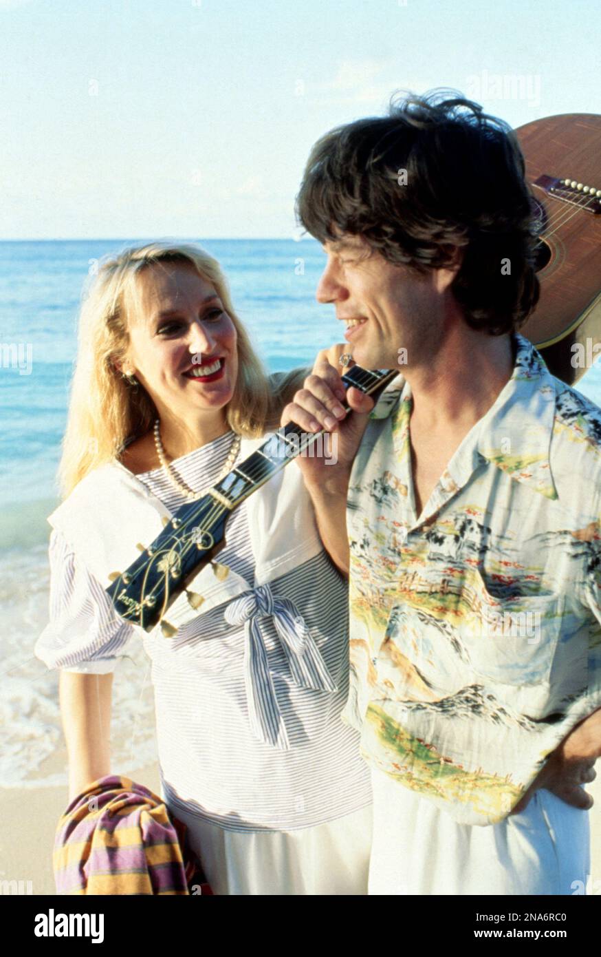 British rock musician Mick Jagger from The Rolling Stones, with his ...