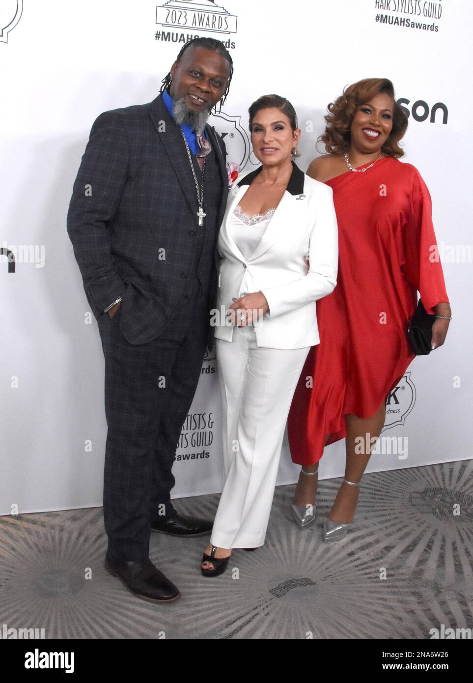 Beverly Hills, California, USA 11th February 2023 (L-R) Hairstylists ...