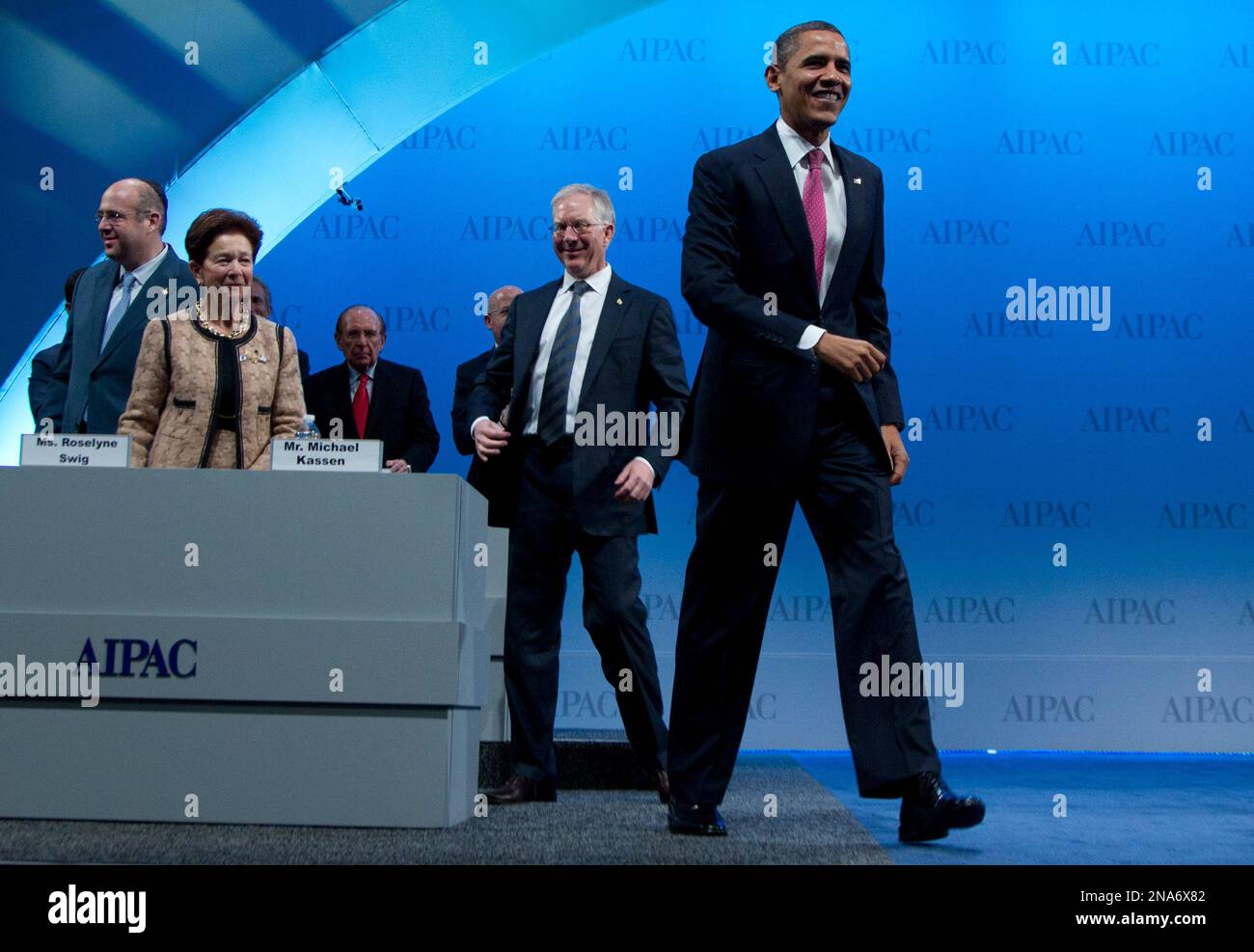 President Barack Obama arrives to speak at the American Israel Public ...