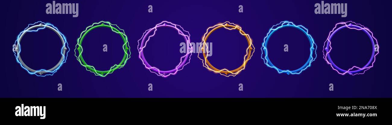 Ui circle border for profile avatar in game with electricity lightning ...