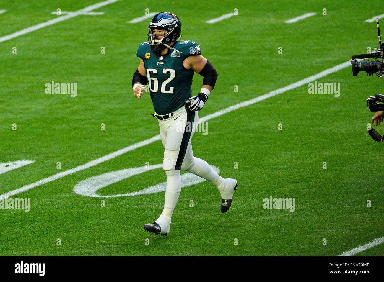 GLENDALE, AZ - FEBRUARY 12: Philadelphia Eagles center Jason Kelce (62 ...