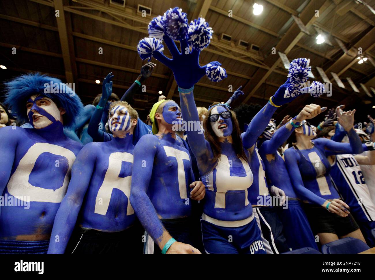 Duke fans cheer prior to an NCAA college basketball game between Duke ...