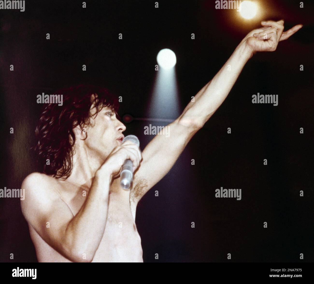 Mick Jagger, lead singer of The Rolling Stones pop group, performs in ...