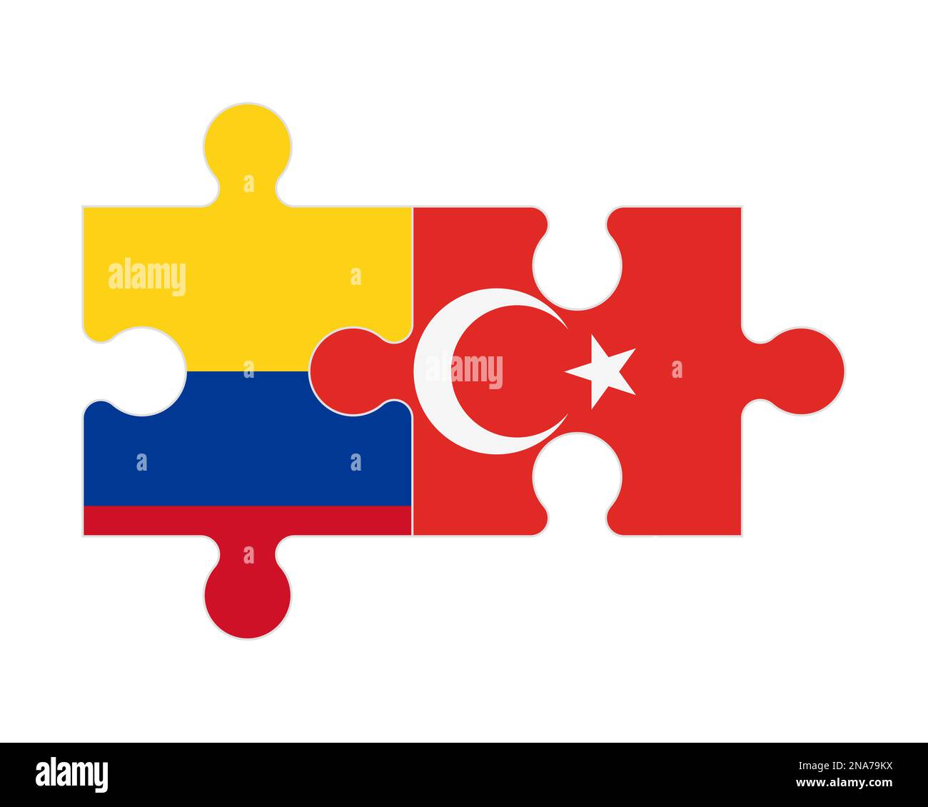 Connected puzzle of flags of Colombia and Turkey, vector Stock Vector ...