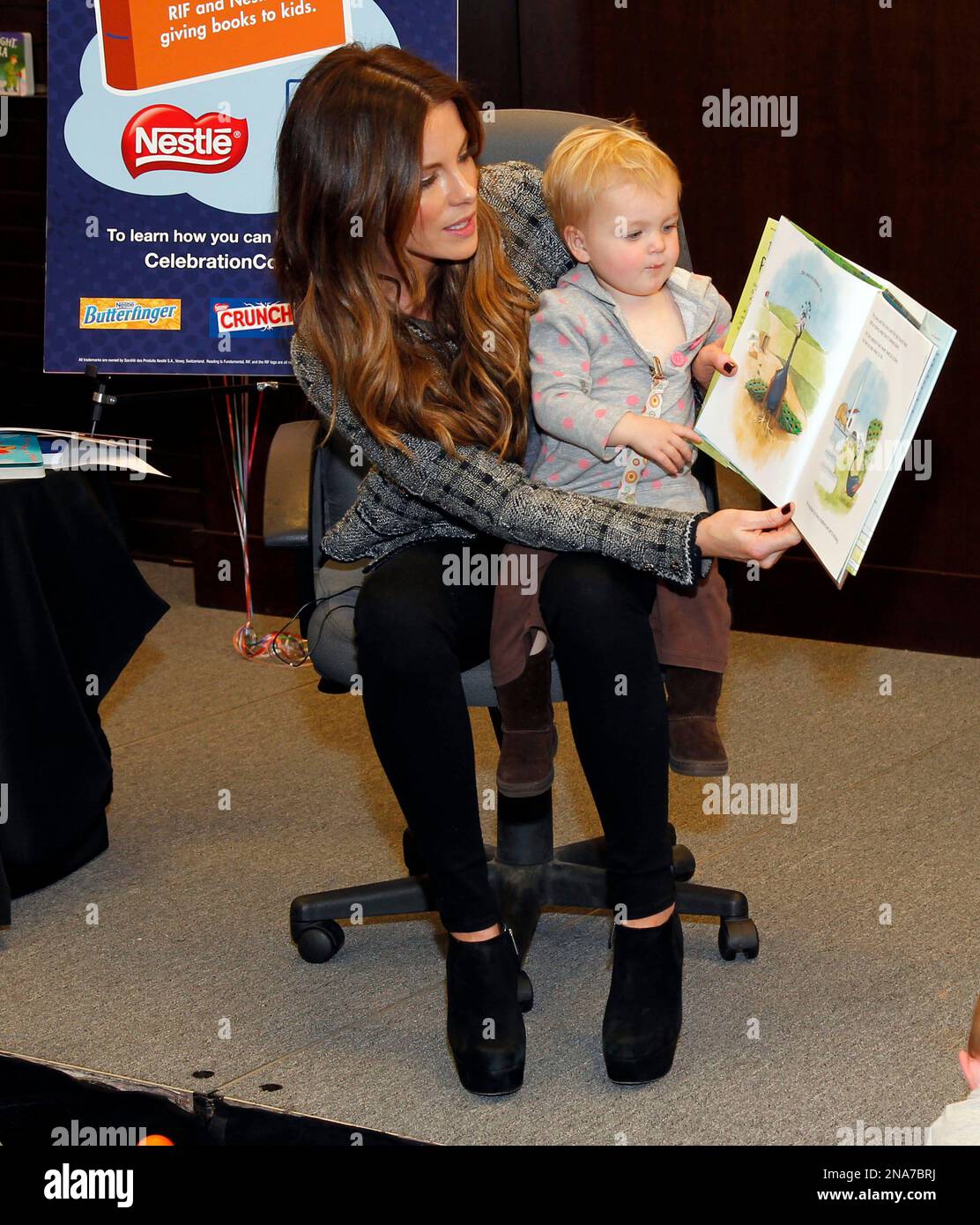 To help kick-off National Reading Month, Kate Beckinsale reads to young ...