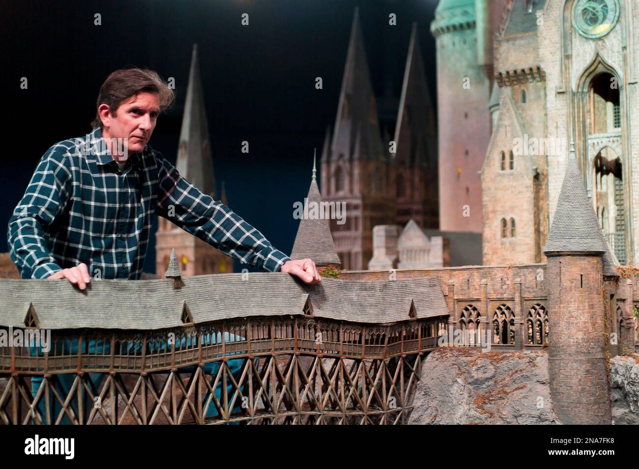 Jose Granell, model supervisor, unveiles a model of Hogwarts castle at ...