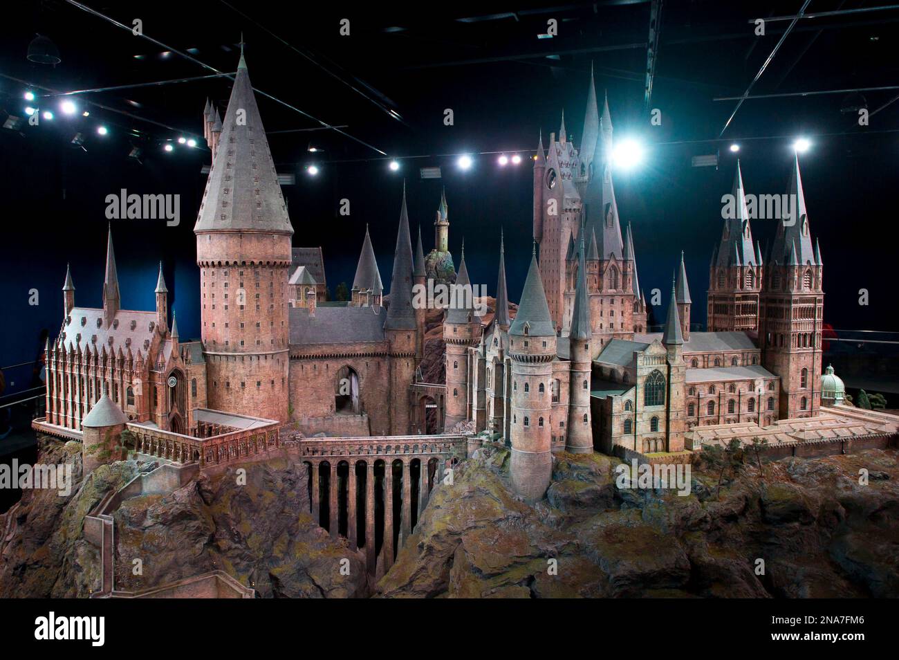A model of Hogwarts castle from the Harry Potter film series is ...