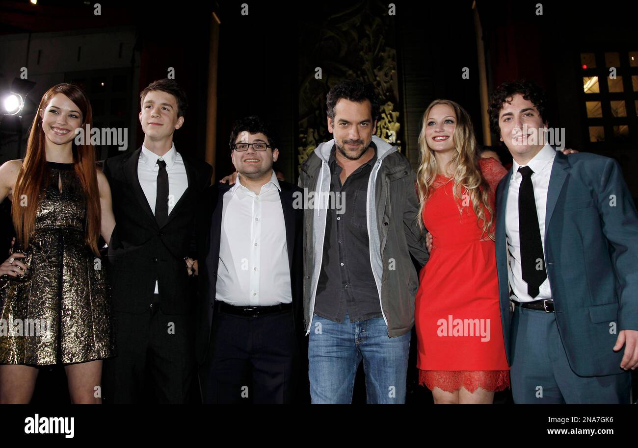 From left, cast members Alexis Knapp, Thomas Mann, Jonathan Daniel ...