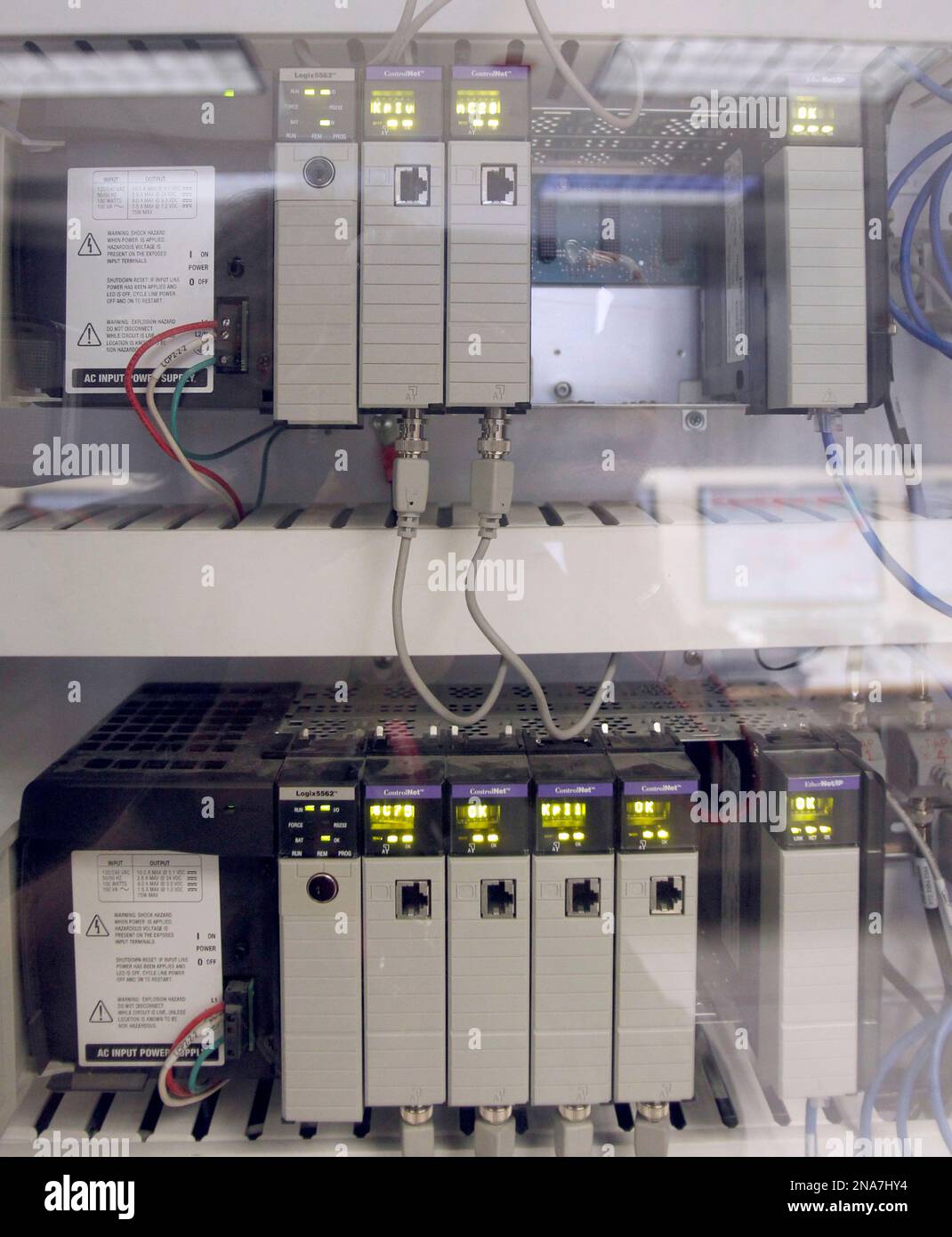 The Programmable Logic Controllers are shown in the baggage handling ...